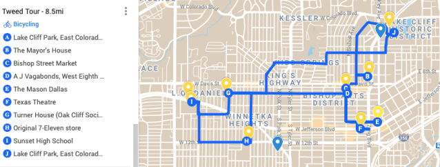 tweed-route-simple-map | Bike Friendly Oak Cliff